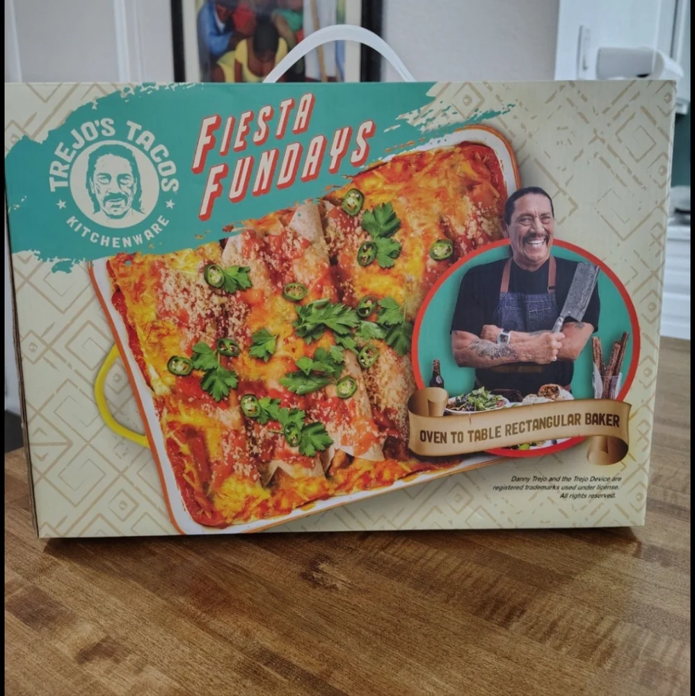 Kitchen | Danny Trejos Tacos Fiesta Fundays Ceramic Rectangular Baking ...